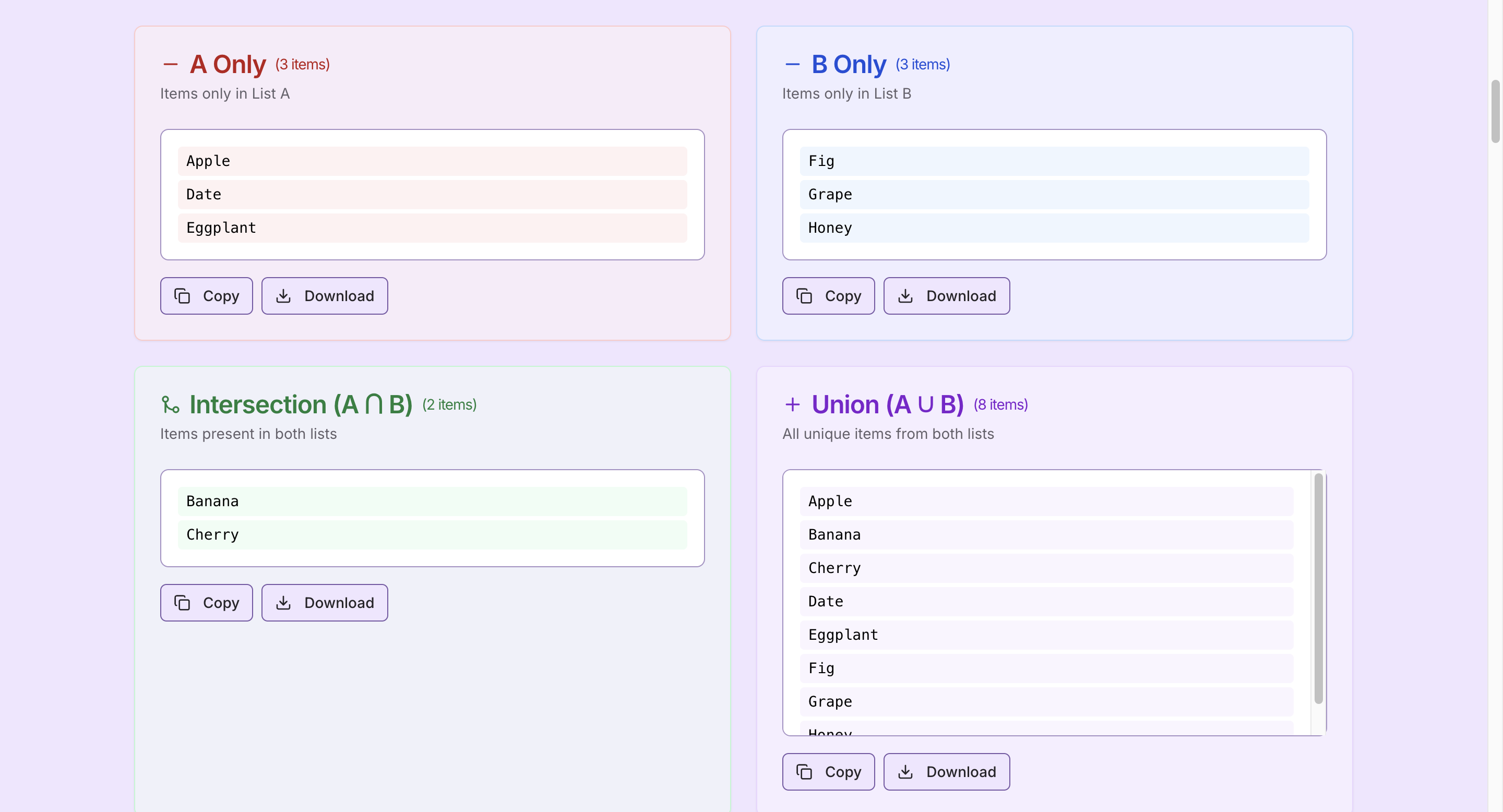List Difference Tool Compare Lists Data Analysis
